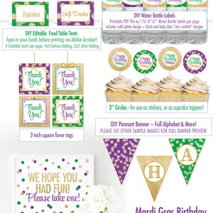 Mardi Gras Party Favor Tags - Printable Mardi Gras Party Decorations ...