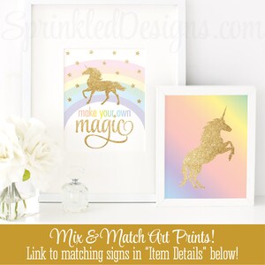 Make Your Own Magic Printable Sign Rainbow Unicorn Birthday - Etsy
