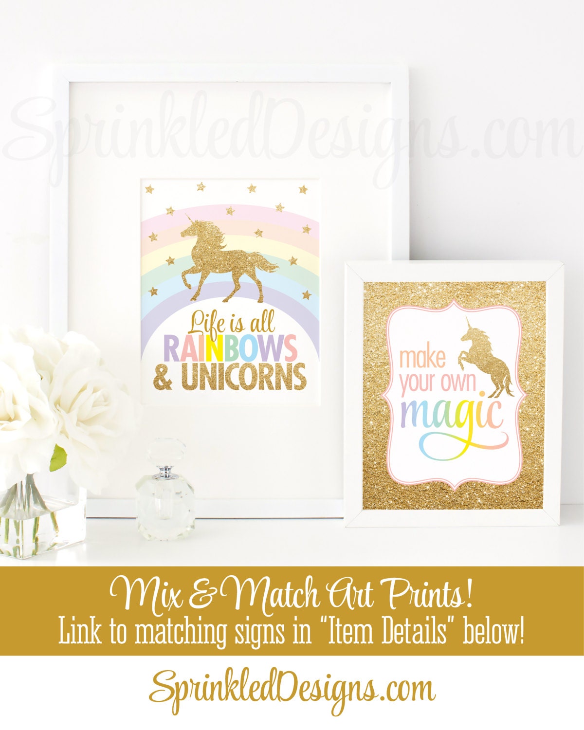 Life is all Rainbows & Unicorns Printable Unicorn Sign | Etsy