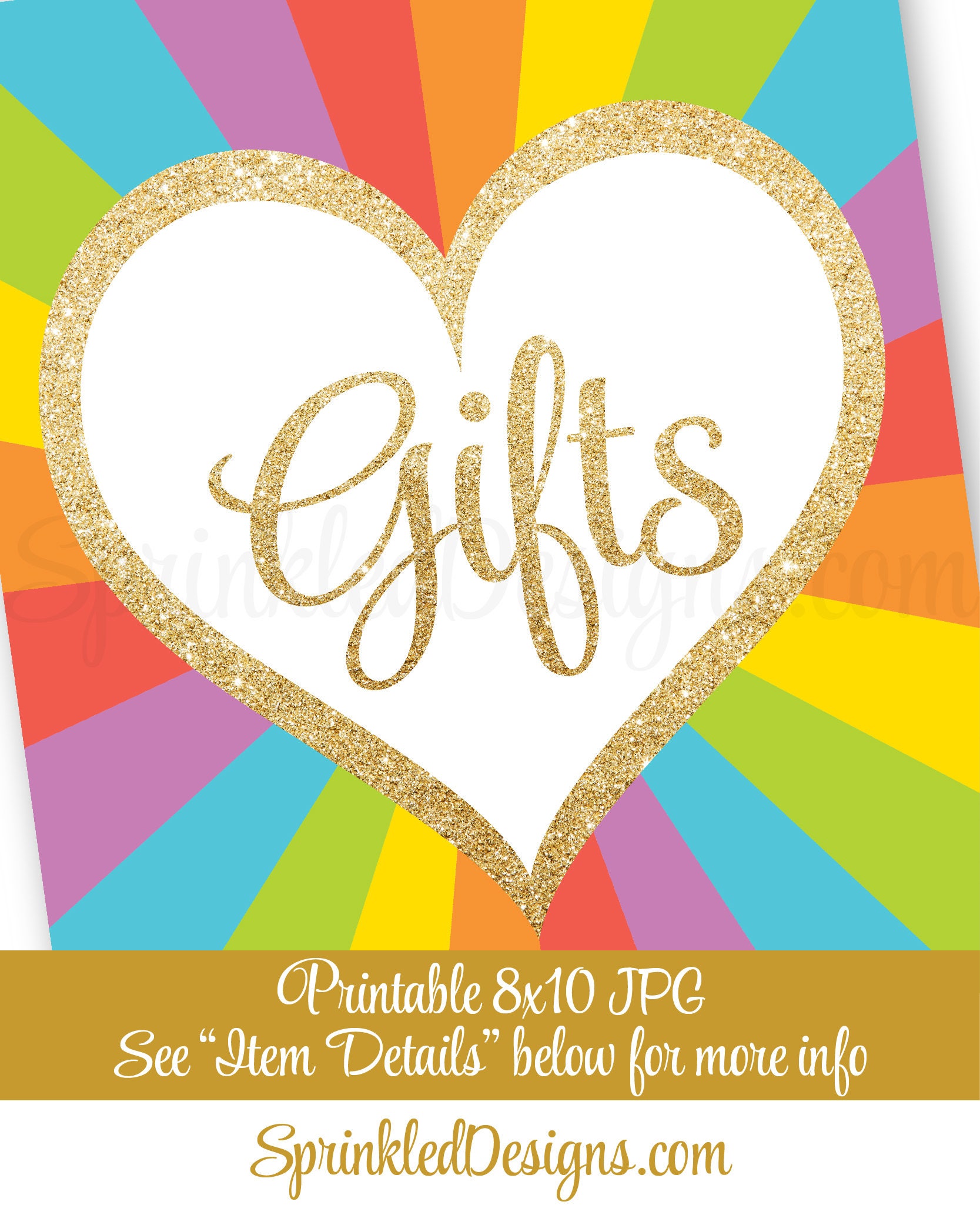 Gift Table Sign Printable Rainbow Unicorn Birthday Party | Etsy