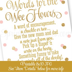 Baby Shower Games Words for the Wee Hours Words of Wisdom - Etsy