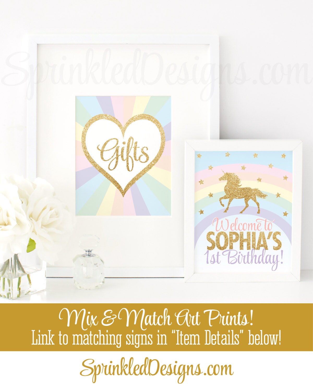 Gift Table Sign Printable Rainbow Unicorn Birthday Party | Etsy