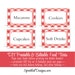 Red Checked Gingham Printable Party Food Tents Folding Editable Buffet ...