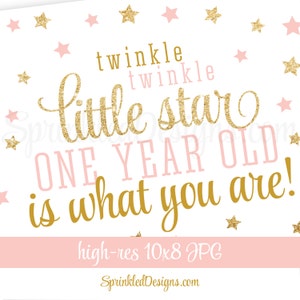 Twinkle Little Star One Year Old is What You Are Printable - Etsy