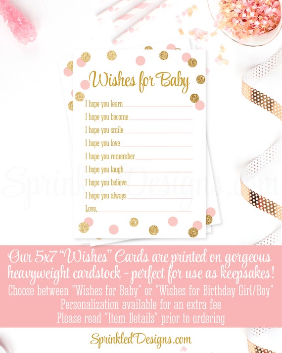 Wishes for Baby or Birthday Wishes Cards PRINTED 5x7 Cards | Etsy