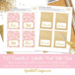 Printable Party Food Tents Folding Editable Text Buffet - Etsy Canada