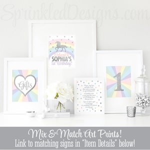 Gift Table Sign Printable Rainbow Unicorn Birthday Party - Etsy
