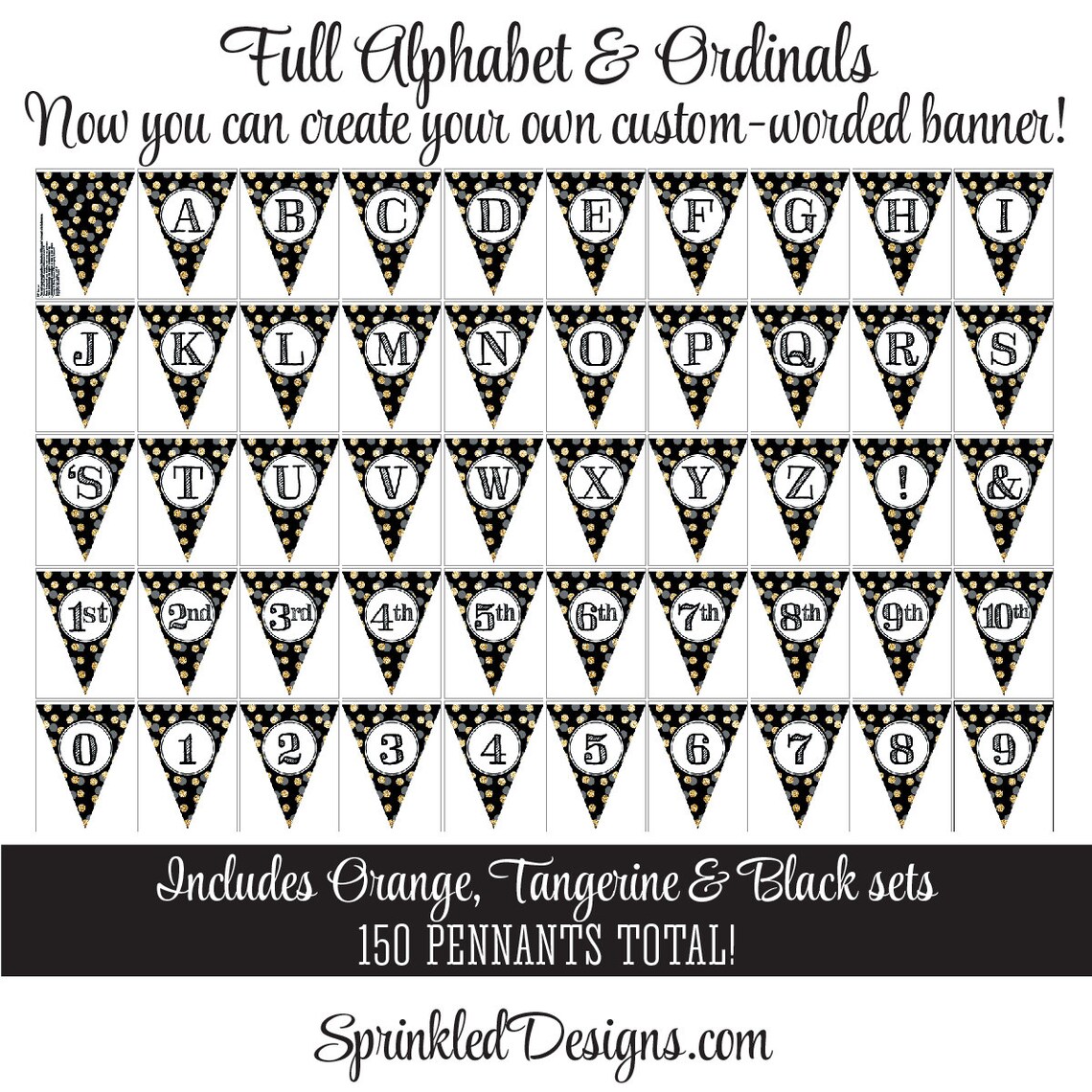 Printable Halloween Pennant Banner FULL ALPHABET Custom Eat | Etsy