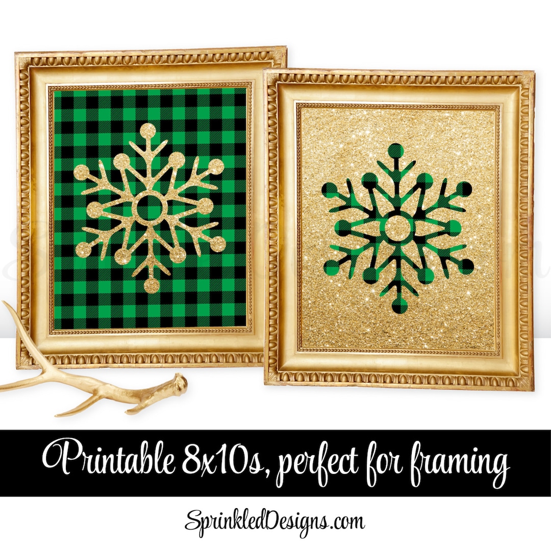 Printable Christmas Decorations Rustic Holiday Decor Snowflake Signs ...