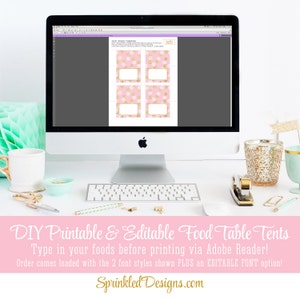 Printable Party Food Tents Folding Editable Text Buffet - Etsy Canada