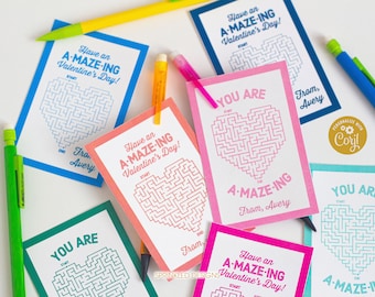 Heart Maze Valentines Cards - You're Amazing - Printable Valentines for ...