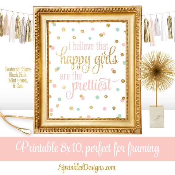 Happy Girls Are the Prettiest Printable Baby Girl Nursery | Etsy