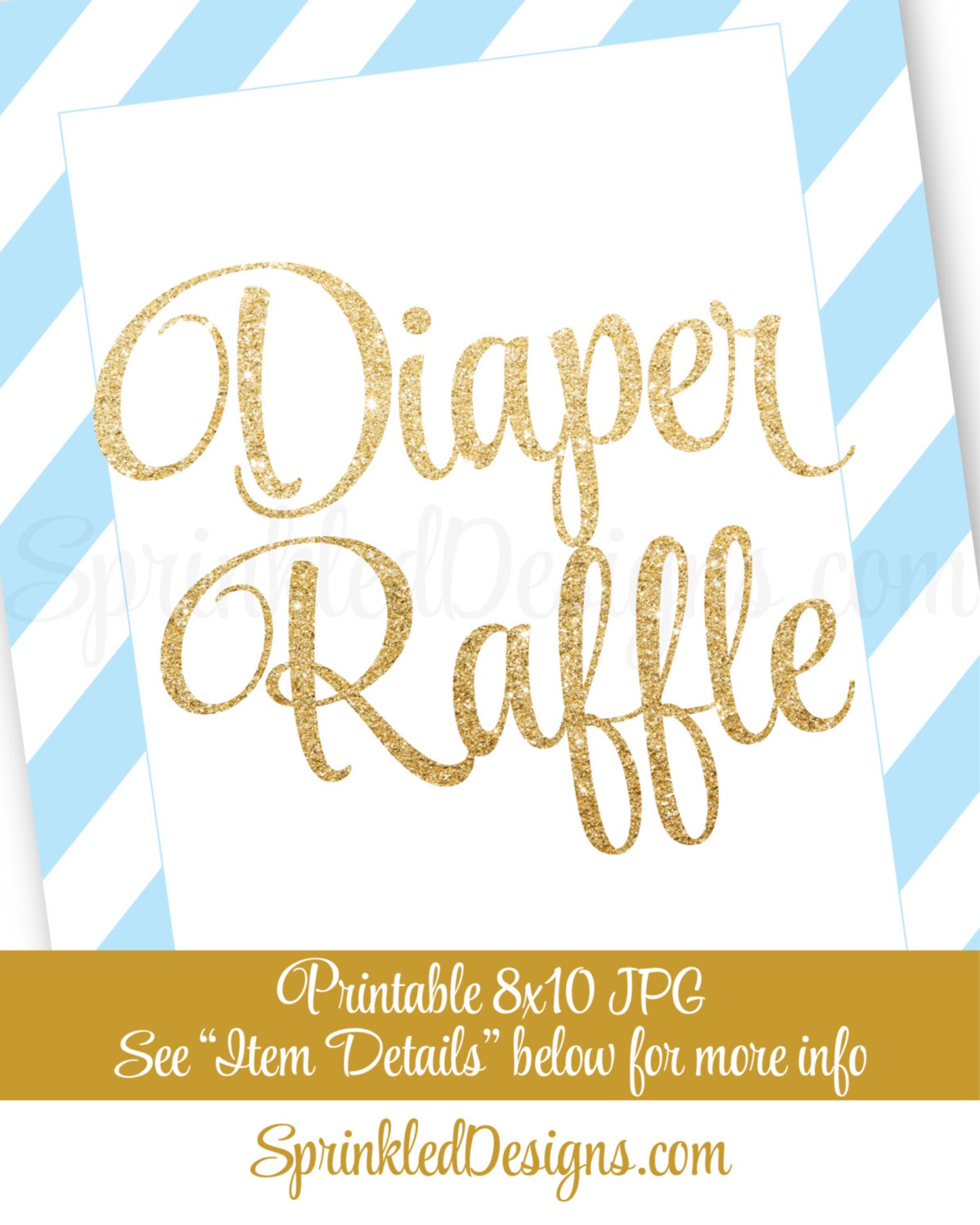 Printable Diaper Raffle Sign for Boy Baby Shower Baby Blue | Etsy