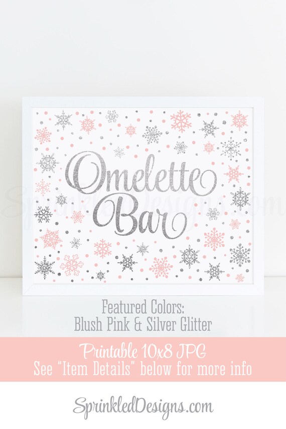 Omelette Bar Sign - Omelette Sign - Winter Onederland Birthday Party ...