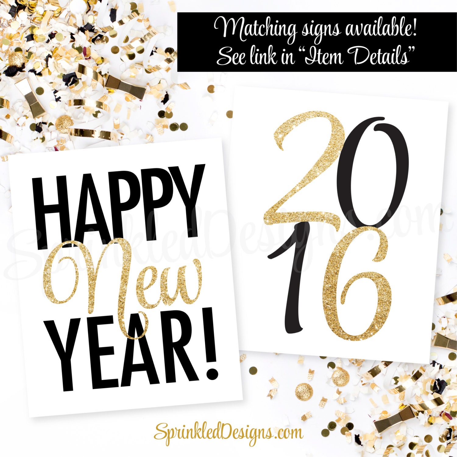 Black Gold Glitter Printable Party Food Tents Folding - Etsy