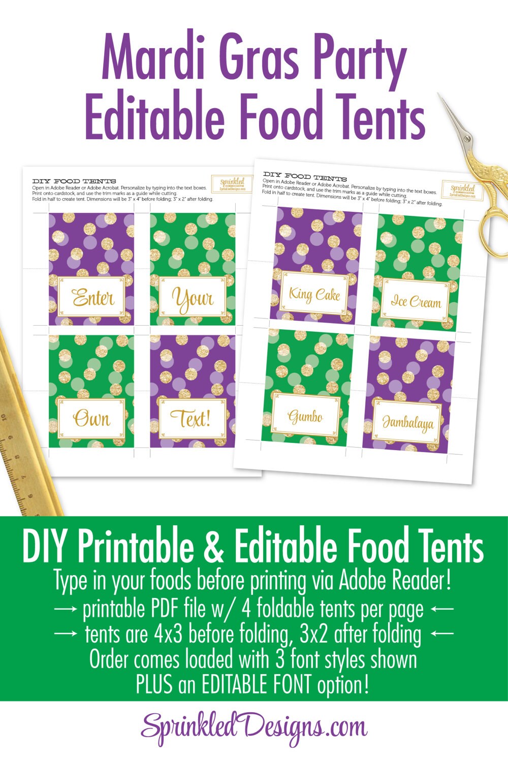 Mardi Gras Birthday Party Decorations Printable Mardi Gras | Etsy