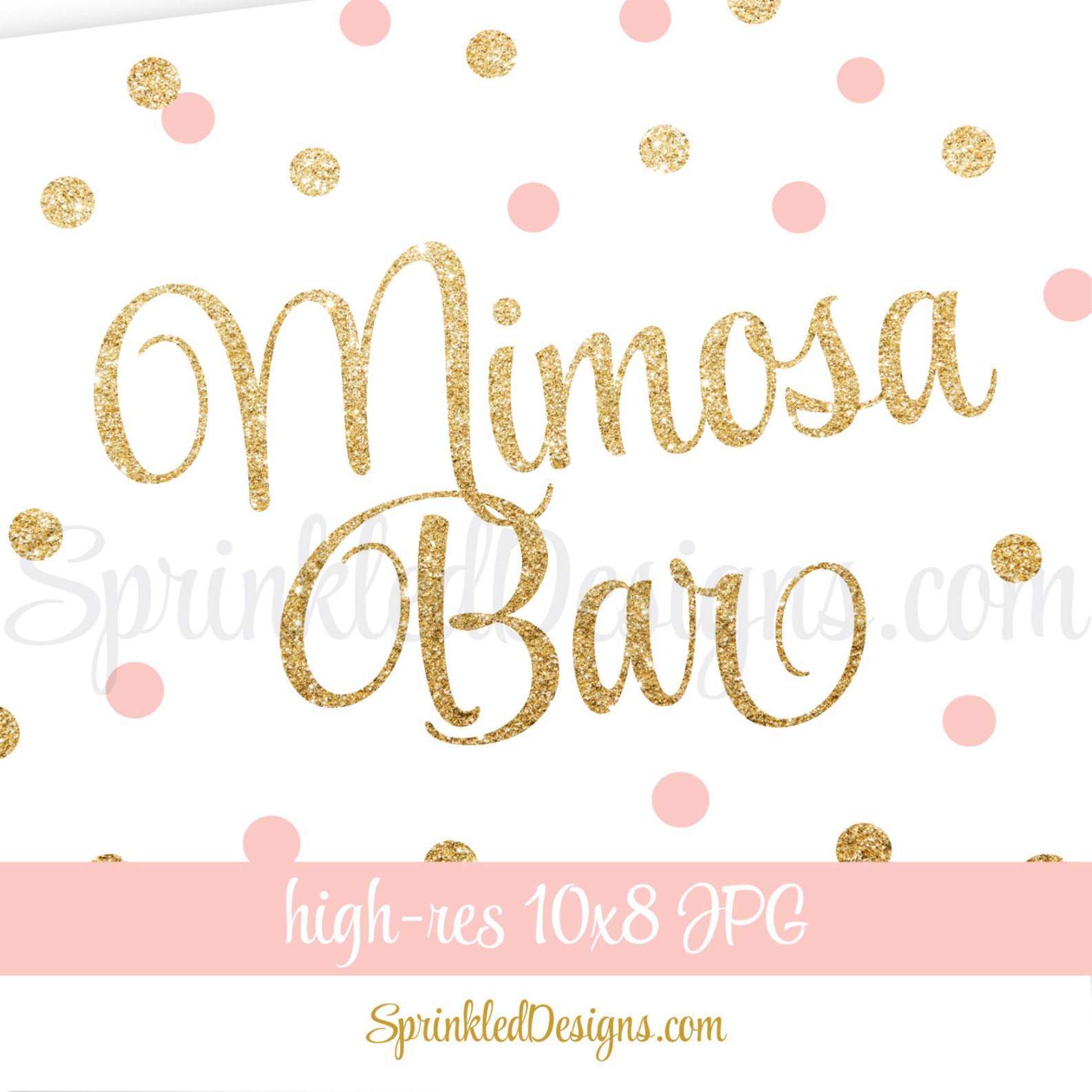 Mimosa Bar Sign Blush Pink Gold Glitter Baby or Bridal - Etsy