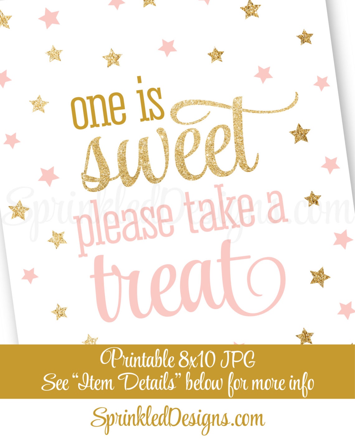 One is Sweet Take A Treat Printable Twinkle Little Star Girl - Etsy