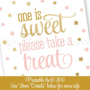 One is Sweet Take A Treat Printable Twinkle Little Star Girl - Etsy