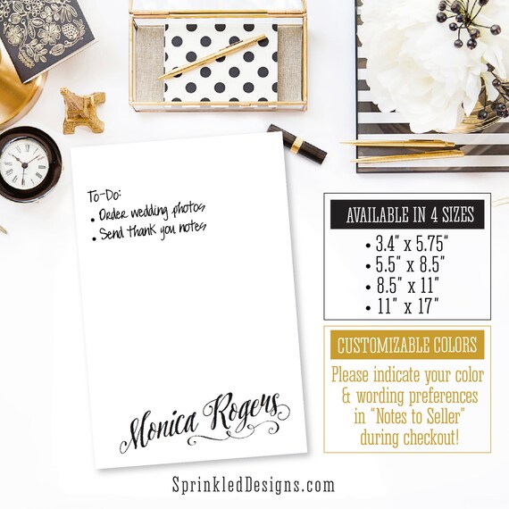 Items similar to Personalized Notepad - Newlywed Bride Wedding Gift ...