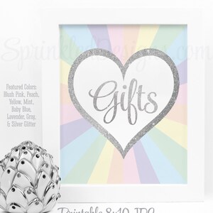 Gift Table Sign Printable Rainbow Unicorn Birthday Party - Etsy