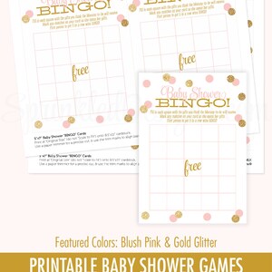 Baby Shower Games Blush Pink Gold Bingo Alphabet Game - Etsy