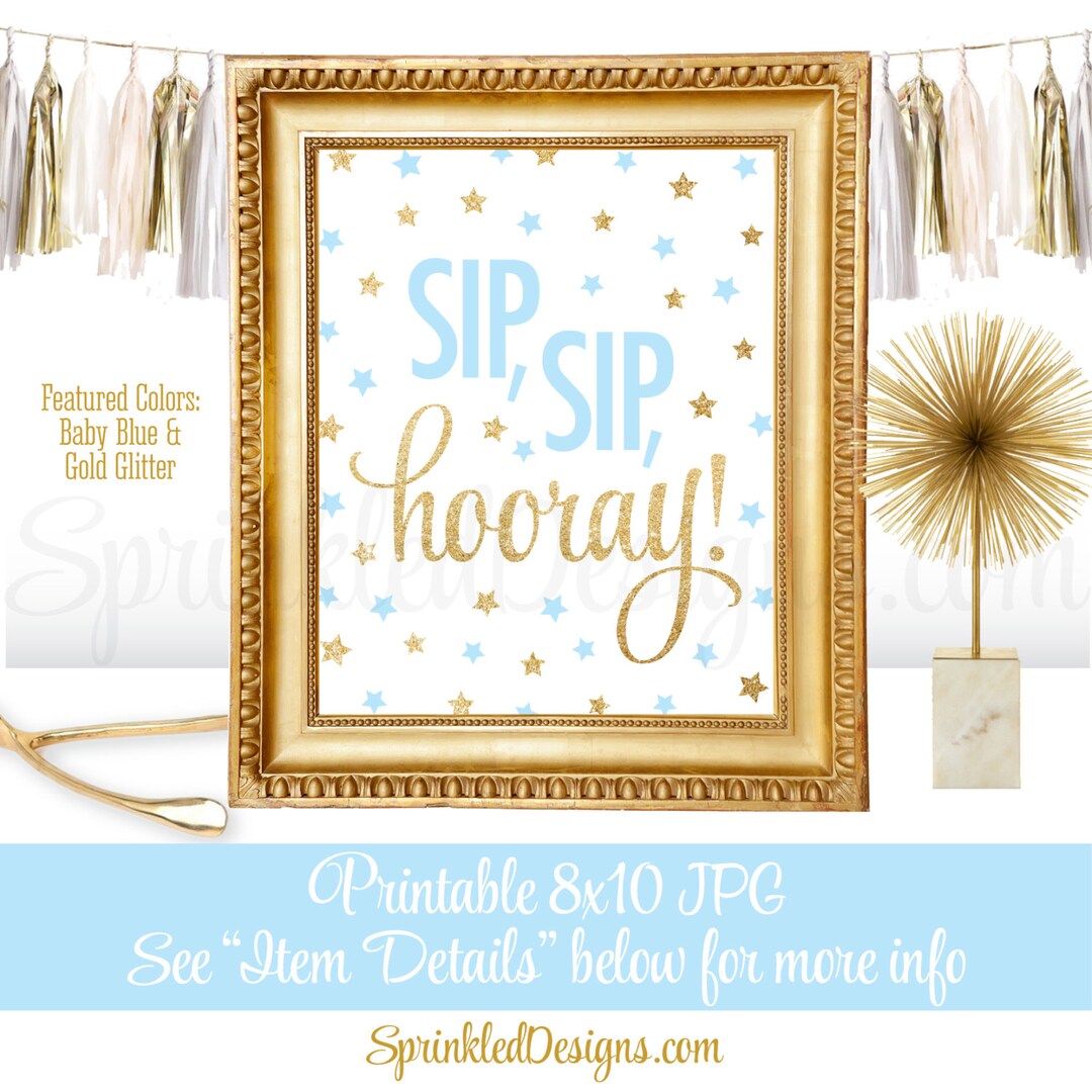 Sip Sip Hooray Sign Twinkle Twinkle Little Star Baby Shower - Etsy