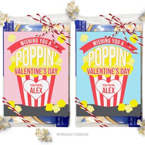 Popcorn Valentine Printable Tag Poppin Valentines Cards Non Candy ...
