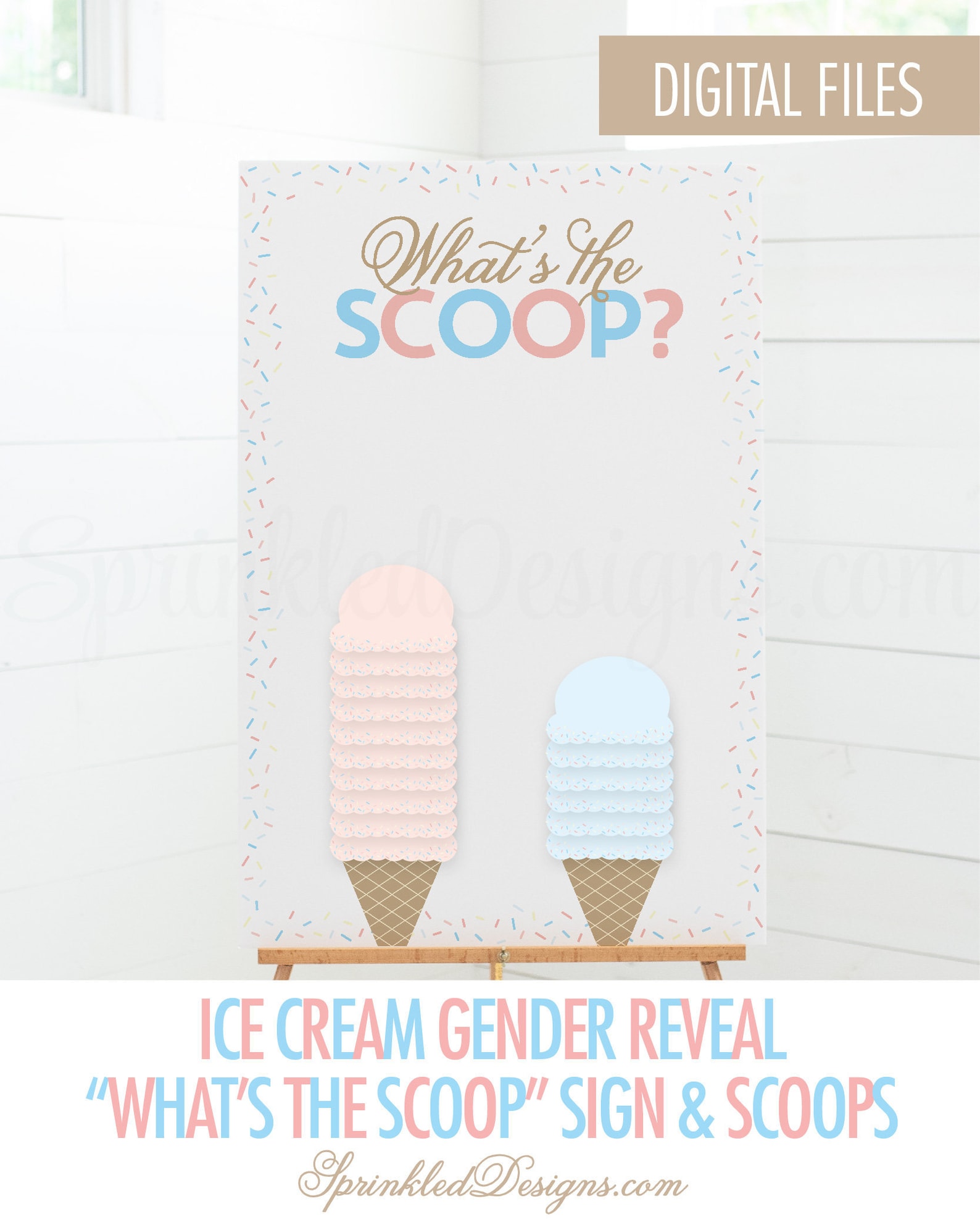 Ice Cream Gender Reveal What's the Scoop? Poster, Ice Cream Social ...