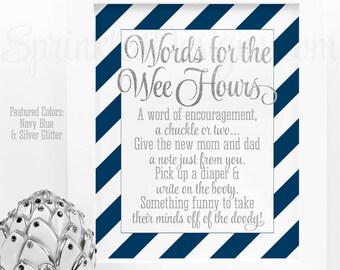 Baby Shower Games Words for the Wee Hours Words of Wisdom | Etsy