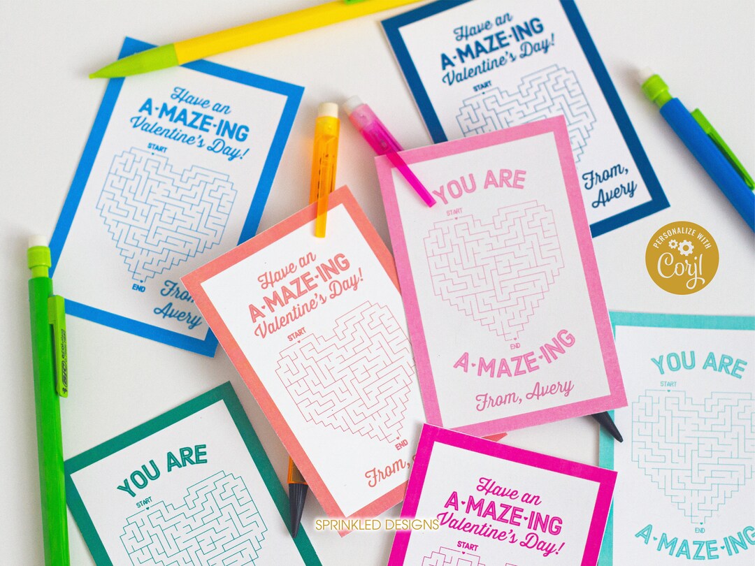 Heart Maze Valentines Cards You're Amazing Non Candy Valentines ...