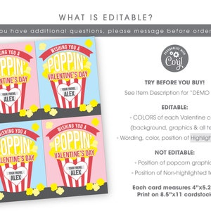 Popcorn Valentine Printable Tag Poppin Valentines Cards Non Candy ...