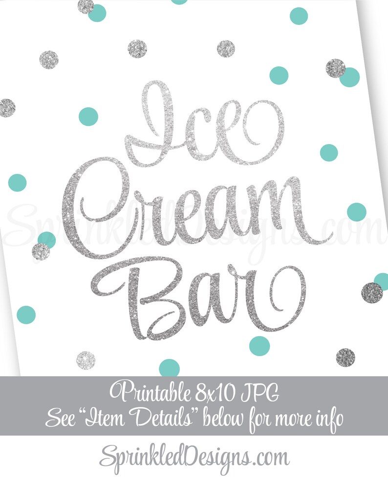 Ice Cream Bar Sign Ice Cream Party Decorations Ice Cream | Etsy