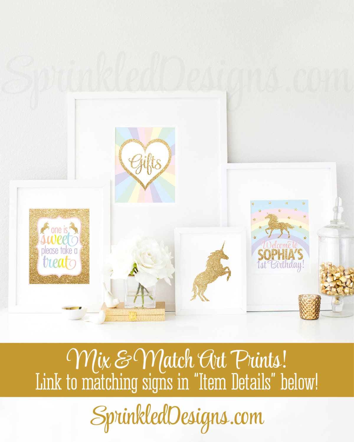 Gift Table Sign Printable Rainbow Unicorn Birthday Party | Etsy