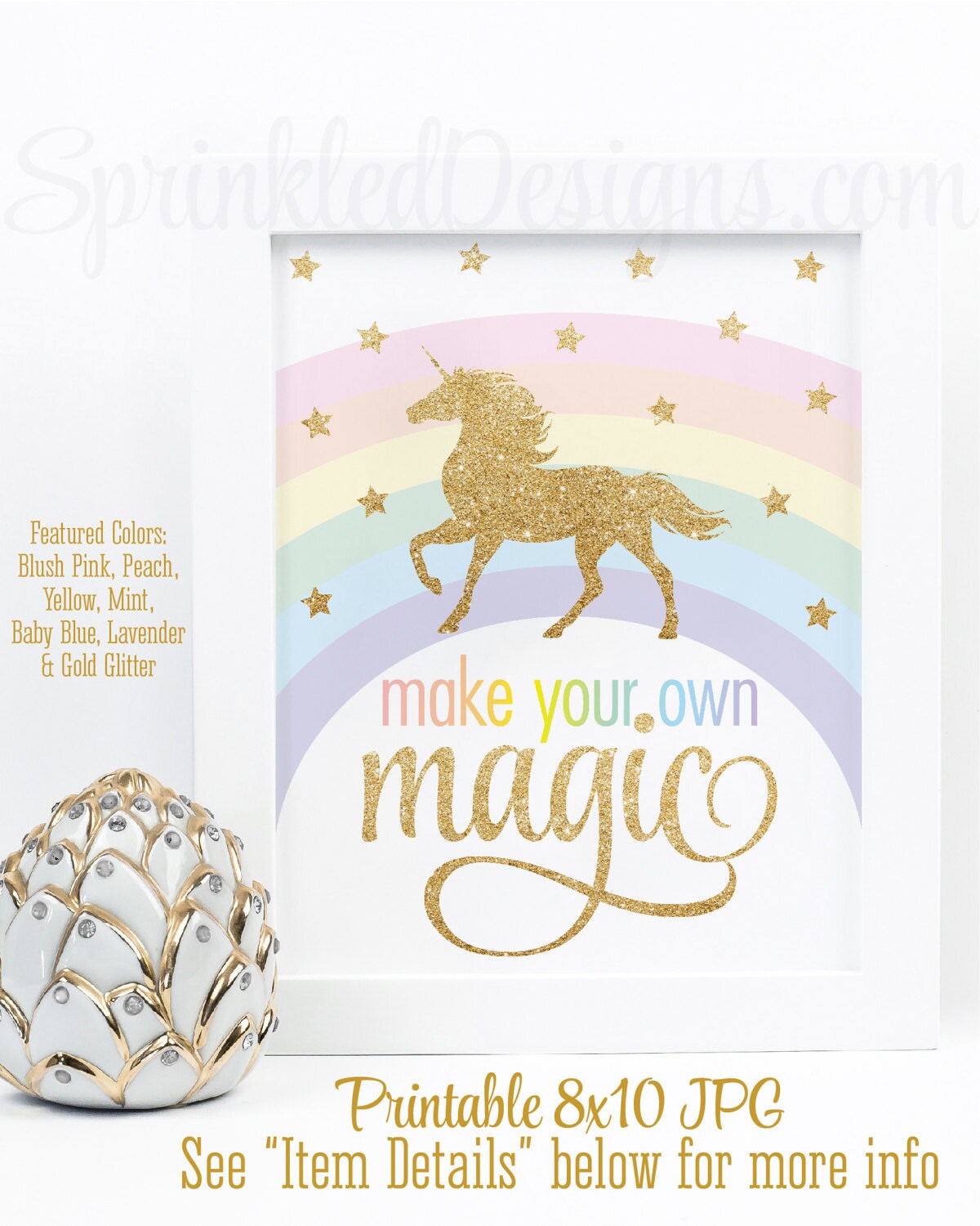 Make Your Own Magic Printable Sign Rainbow Unicorn Birthday | Etsy