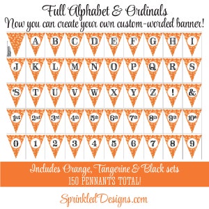 Printable Halloween Pennant Banner FULL ALPHABET Custom Eat Drink Be ...