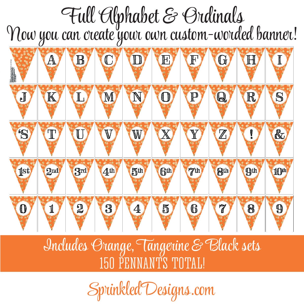 Printable Halloween Pennant Banner FULL ALPHABET Custom Eat | Etsy