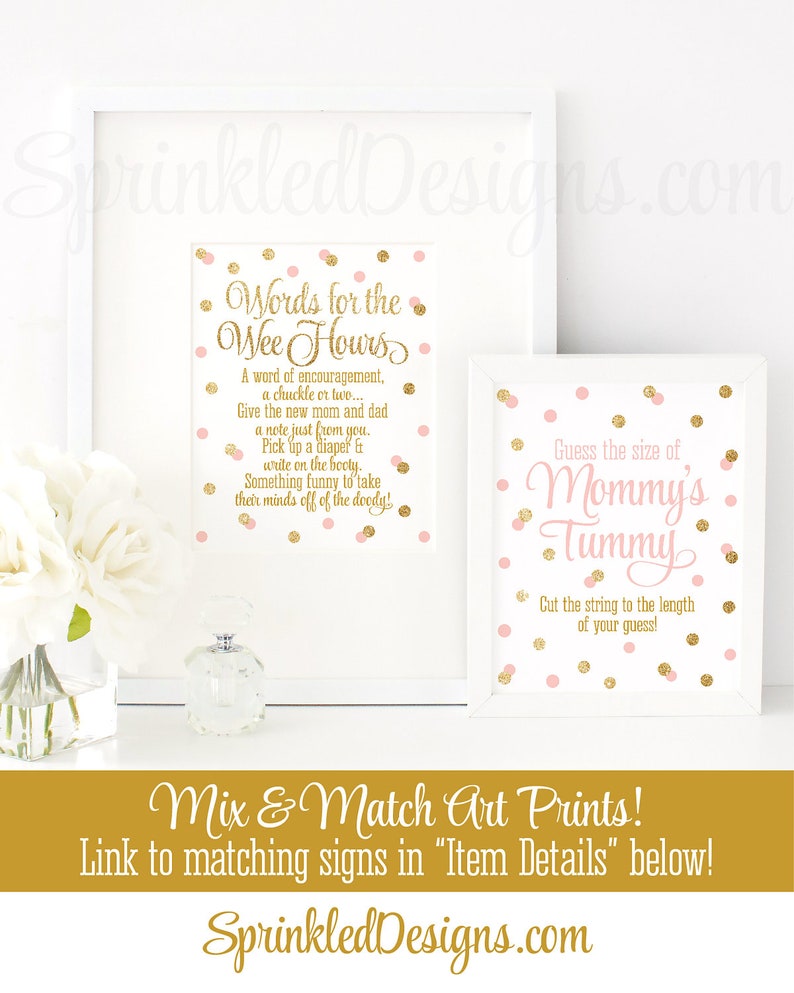 Baby Shower Games Words for the Wee Hours Words of Wisdom | Etsy