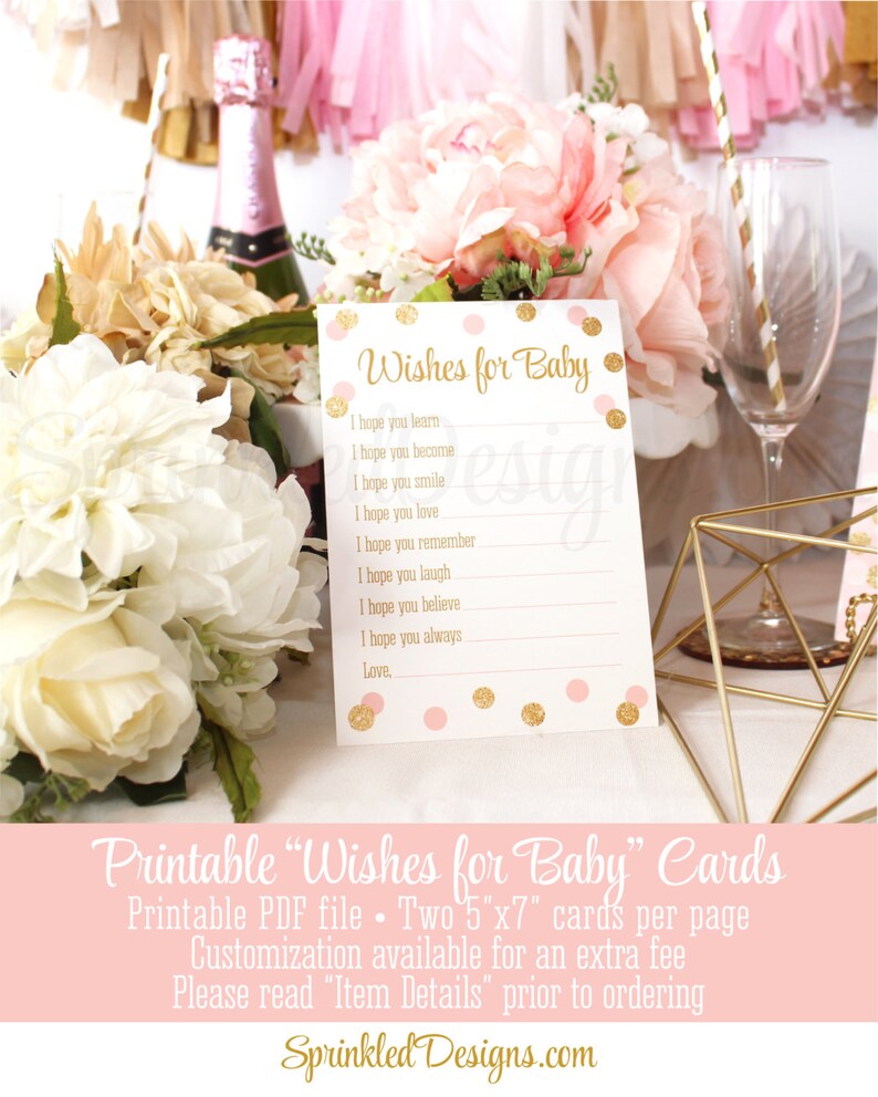 Birthday Wishes for Birthday Girl Blush Pink Gold Glitter - Etsy