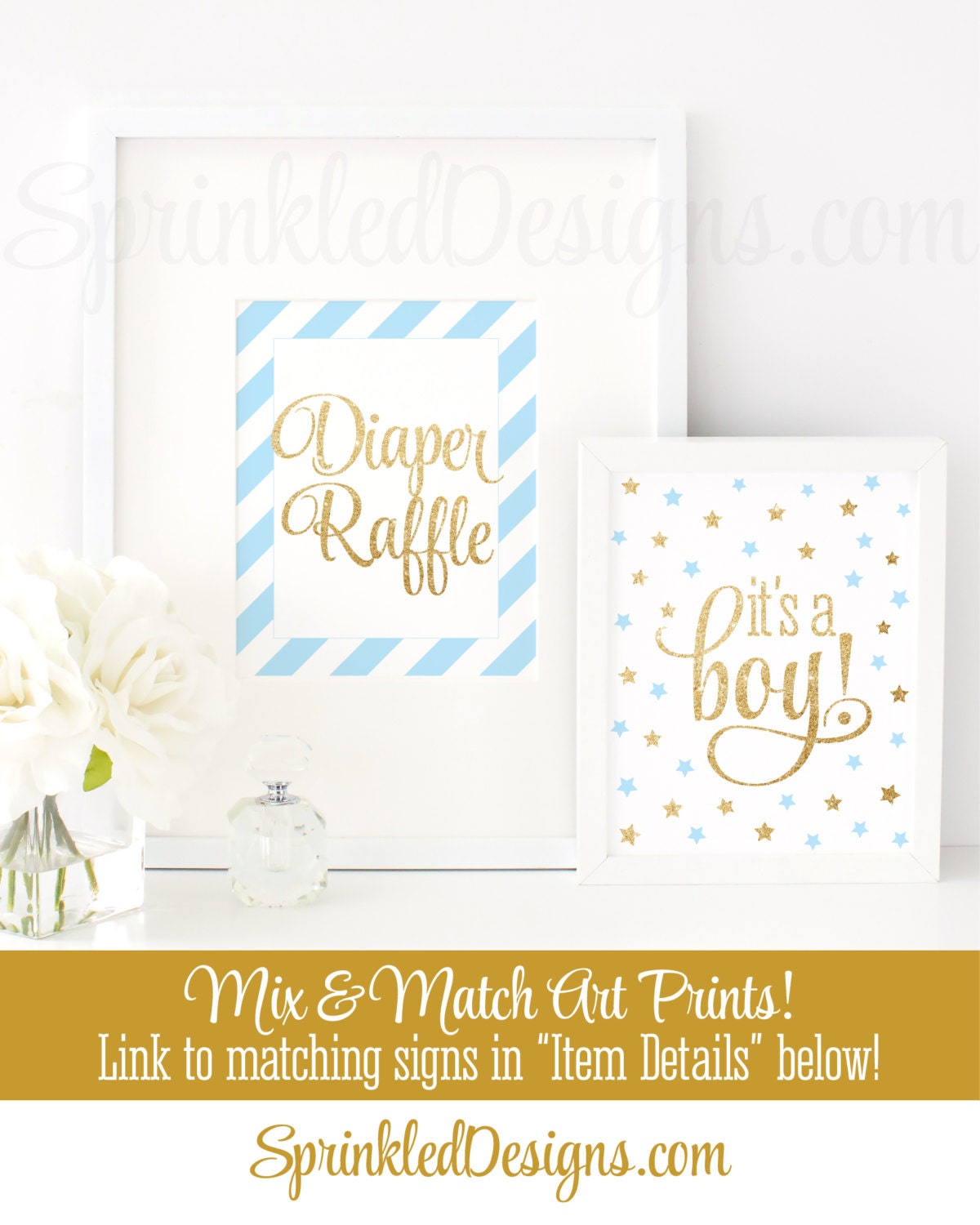 Printable Diaper Raffle Sign for Boy Baby Shower Baby Blue | Etsy