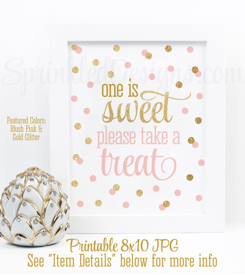 One is Sweet Take A Treat Printable First Birthday - Etsy