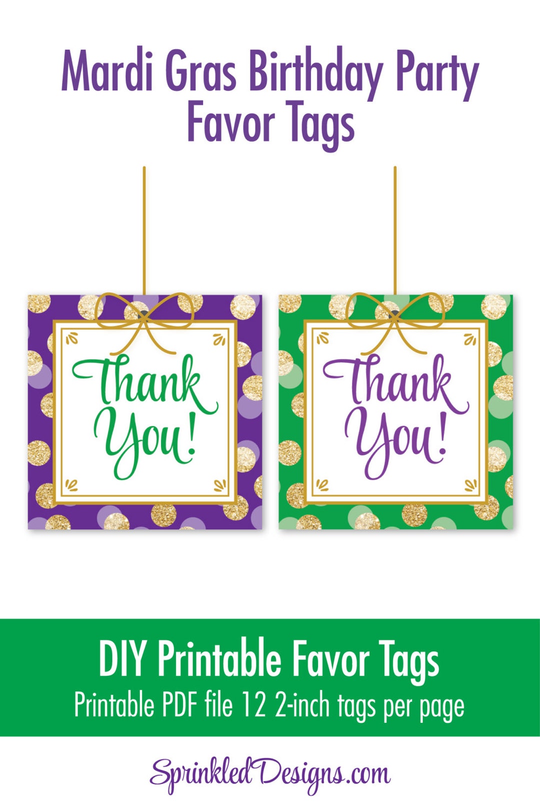 Mardi Gras Party Favor Tags - Printable Mardi Gras Party Decorations ...