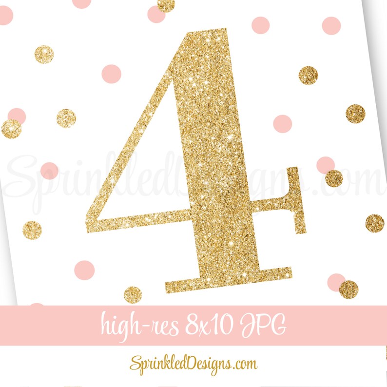 4th Birthday Party Fourth Birthday Number Four 4 Sign | Etsy
