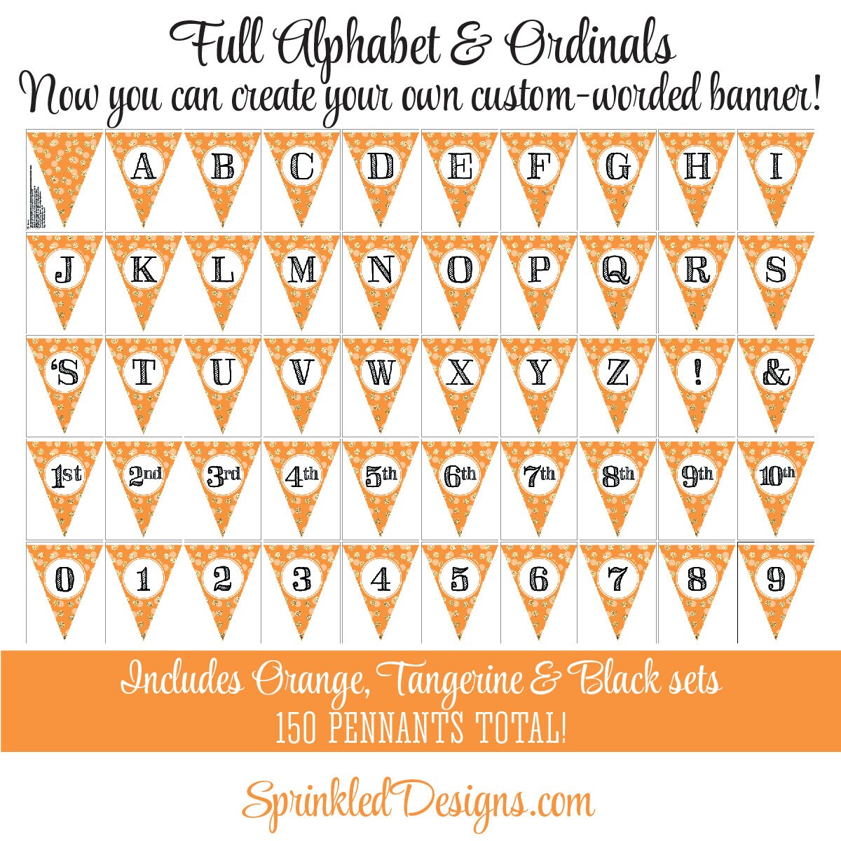 Printable Halloween Pennant Banner FULL ALPHABET Custom Eat | Etsy