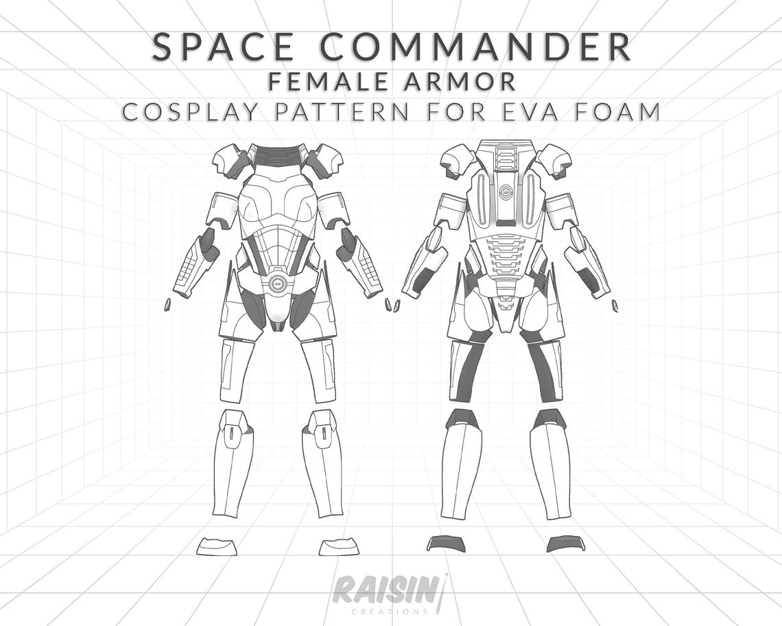 Space Commander Female Armor Cosplay Pattern for EVA Foam (COMPLETE ...