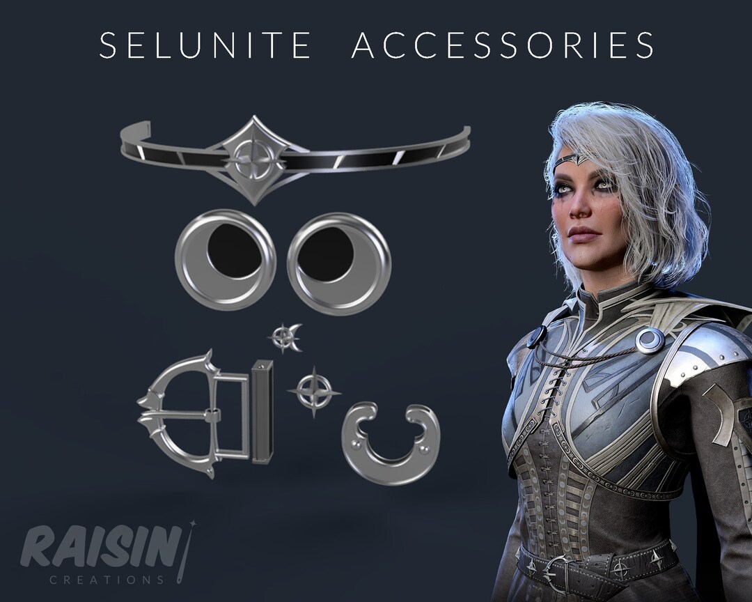 Selunite Accessories STL 3D Models for Cosplay Baldur's Gate 3 Isobel D ...
