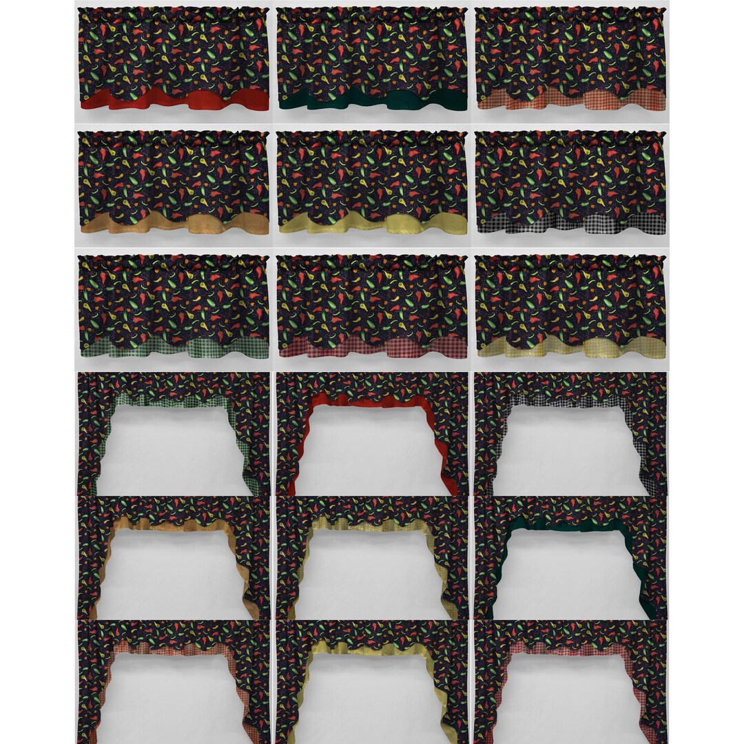 Hot Peppers Country Valances and Swags - Etsy