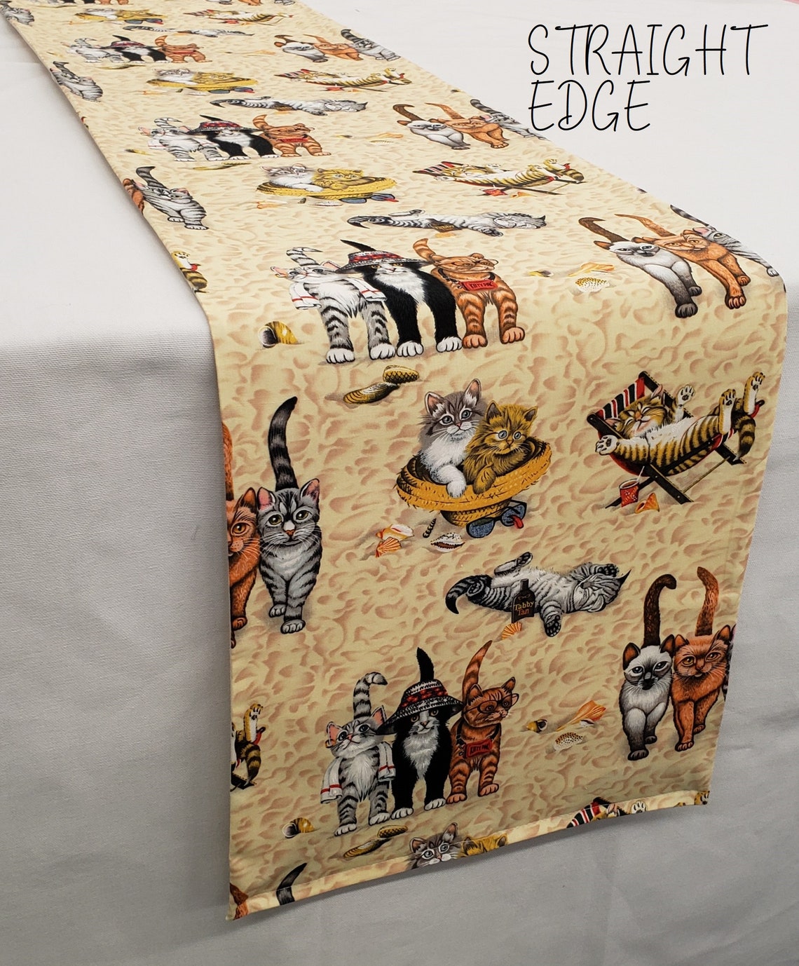 Beach Cats Table Runner - Etsy