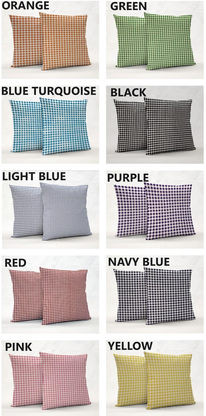 Checked Gingham Pillowcase / Pillow Cover (many Sizes) - Etsy