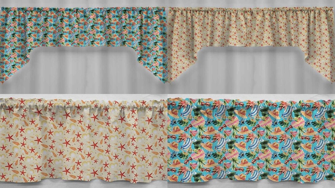 Beach Seaside Valances, Curtains or Swags - Etsy